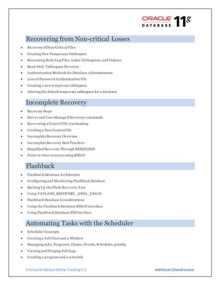 Oracle Database Administration G Course Content Pdf