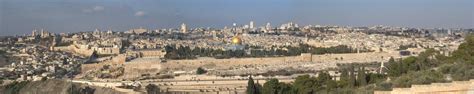 Jerusalem In Israel With View From The Mount Of Olives To The Dome Of