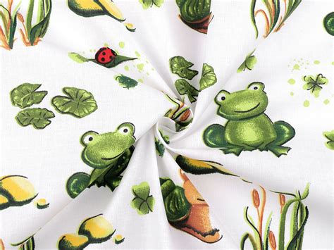 Cotton Fabric Canvas Frog Stoklasa Haberdashery And Fabrics