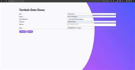 Pweb Tugas 7 Membuat Sistem Crud Pendaftaran Siswa Baru
