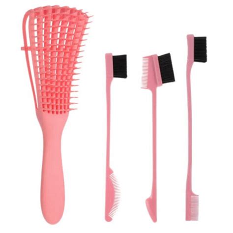 4Pcs Set Detangling Brush Set For Curly Hair Detangler Brush For Textured 3A To 4C Kinky Wavy
