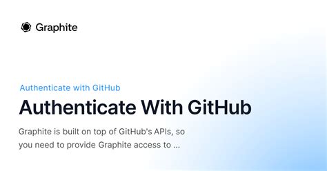Authenticate With Github Graphite