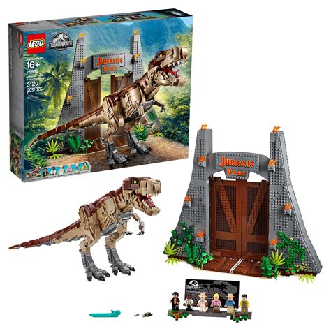 Lego Jurassic Park Set T Rex Rampage Dinosaur Toy 75936 Building Kit