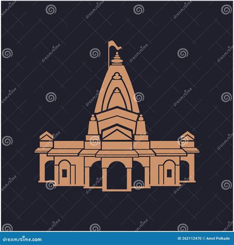 Nageshwar Temple Lord Shiva Temple Icon Nageshwar Mandir Symbol Stock