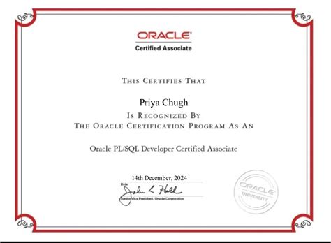 Priya Chugh On Linkedin Oracle Oracle Database Sql Associate