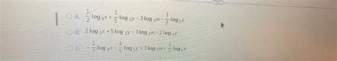solved use the properties of logarithms to rewrite the