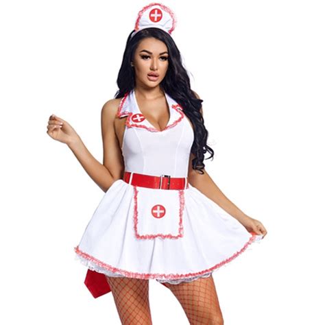 Jual Preorder Umorden White Womens Sexy Lingerie Naughty Nurse Costume