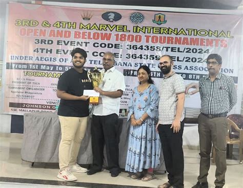 C R Ritvik Triumphs At 4th Marvel Below 1800 Rating Tournament 2024