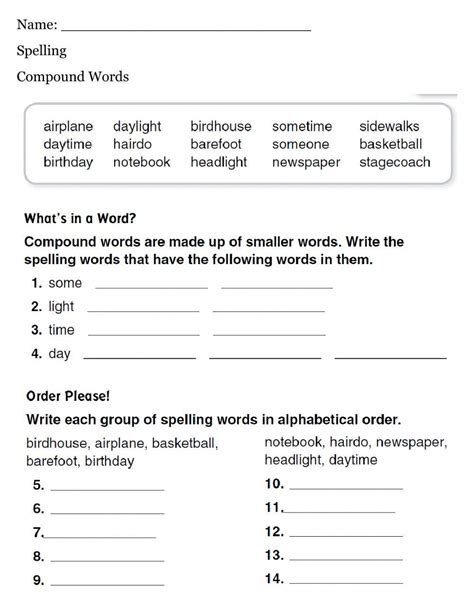 Free Compound Word Worksheet 5th Grade Download Free Compound Word