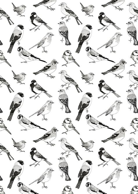 British Garden Bird Repeat Pattern Leah Trengove Illustration