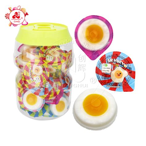 Supply Halal Fried Egg Shape Jelly Candy Egg Jelly Pudding In Jar Ch K229 Wholesale Factory