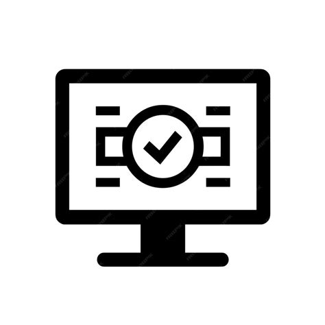 Computer Monitor With A Check Mark Symbol Indicating Completion Or Approval Premium Ai