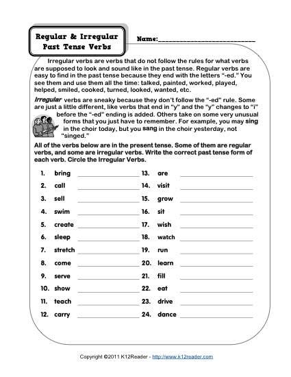 Regular And Irregular Verbs Worksheets 15 Worksheets Library