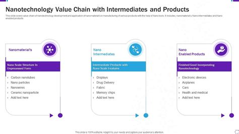 Nanotechnology Value Chain With Intermediates And Products Ppt Example
