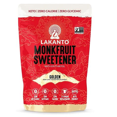 Lakanto Golden Monkfruit Sweetener W Erythritol White Sugar Subst Zero