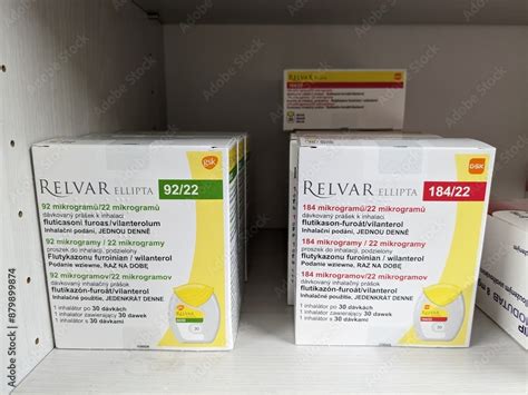 Prague Czech Republic July 10 2024 Relvar Ellipta Box Of Medication