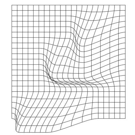 Distorted Grid Bent Grid In Perspective Curved Mesh Elements Spatial Distortion Isomerism