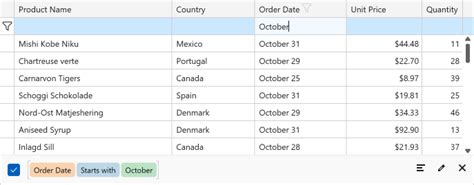 Automatic Filter Row Wpf Controls Devexpress Documentation