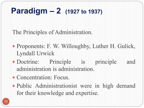 Paradigms Of Public Administration Pptx Science