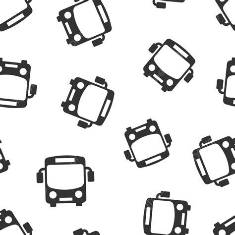 Seamless School Bus Pattern On White Background Background Simple Service Vector Background