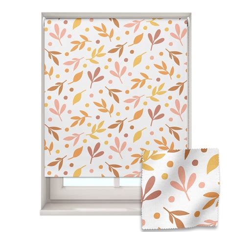 Orange Leaves Roller Blind Pattern Roller Blinds Stickerscape Uk