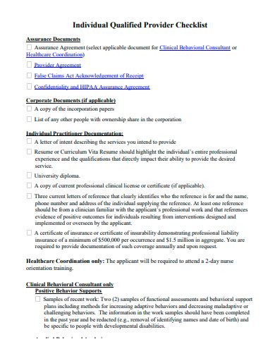 Free 33 Individual Checklist Samples In Pdf Ms Word