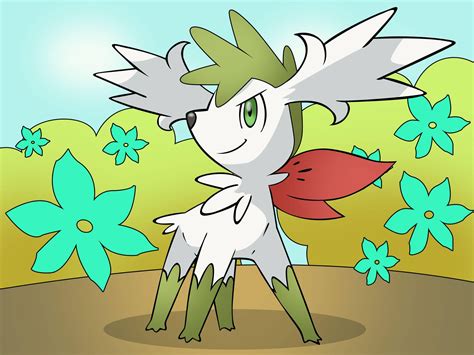 Download Shaymin Green Flowers Wallpaper