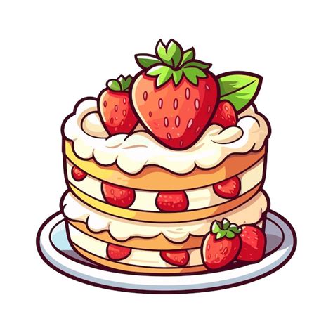 Premium Vector Strawberry Shortcake Clip Art Illustration