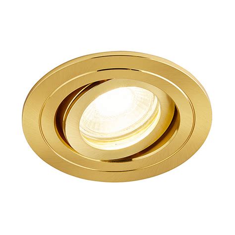 Forum Ip65 Chrome Adjustable Downlight Satin Brass Spa 30842 Sbrs