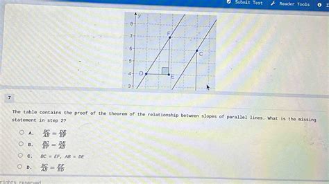 Solved Submit Test Reader Tools 7 The Table Contains The Proof Of The