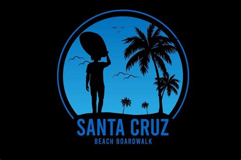 Santa Cruz Beach Boardwalk Color Blue 2631749 Vector Art At Vecteezy
