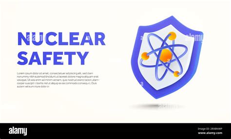Nuclear And Radiation Safety Banner Template With Shield And Atom Icon