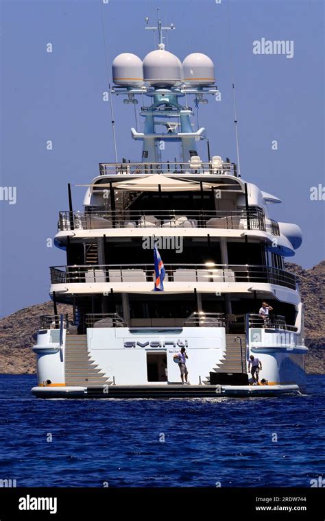 Avanti A Luxuy Modern Superyacht Moored In Greece July 2023 Stock