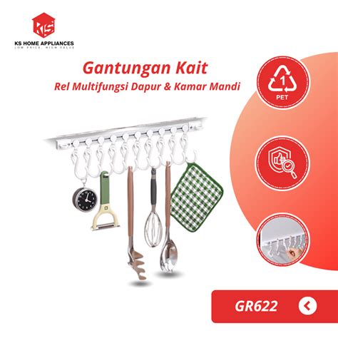 Jual Ks Gantungan Kait Rel Multifungsi Dapur Kamar Mandi Serbaguna