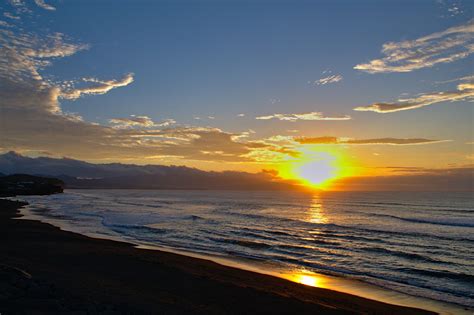 Nascer e pôr do sol Os Açores São Miguel
