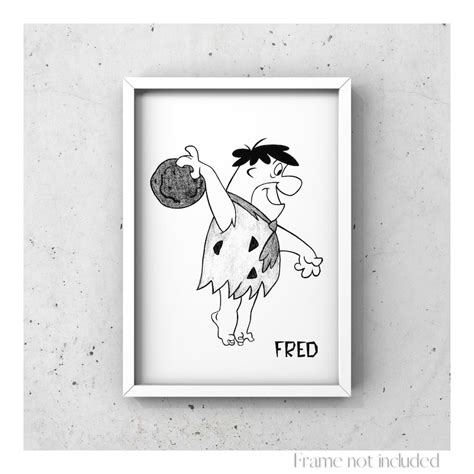 Fred Flintstone Print The Flintstones Illustration Etsy