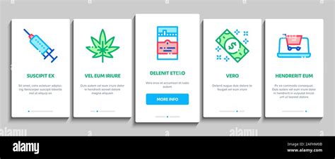 Addiction Bad Habits Onboarding Elements Icons Set Vector Stock Vector