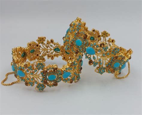South Asian Indian Pakistani Gold Plated Kara Bangles Set 2 Pcs With