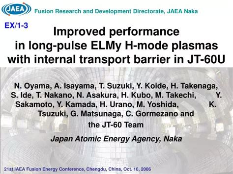 ppt improved performance in long pulse elmy h mode plasmas with