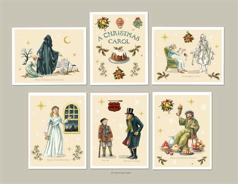 Dickens Christmas Carol Cards Scrooge Cards Set Of 6 Victorian
