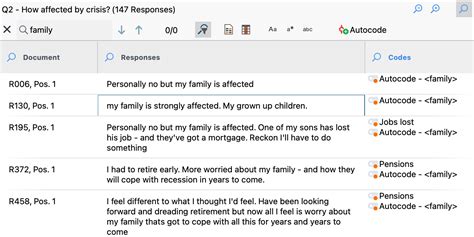 search and autocode survey responses maxqda