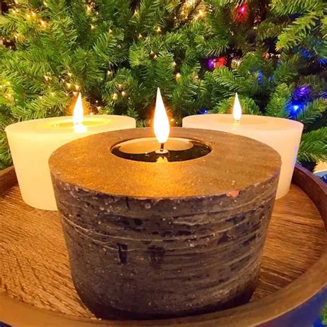 Black Battery Operated Led Pillar Candle Lighting And Interiors