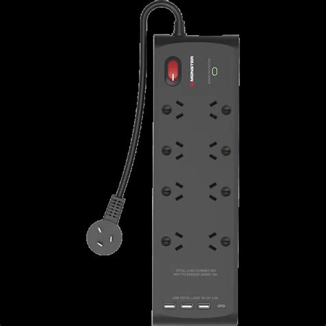 8 Socket Surge Protection With Usb Monster
