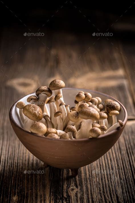 Delicious Shimeji Mushrooms In A Bowl