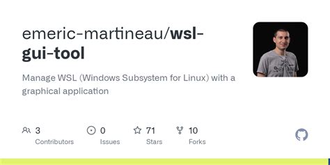 Github Emeric Martineauwsl Gui Tool Manage Wsl Windows Subsystem