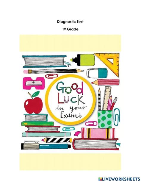 Diagnostic Test First Grade Worksheet First Grade Worksheets First Grade English Language Test