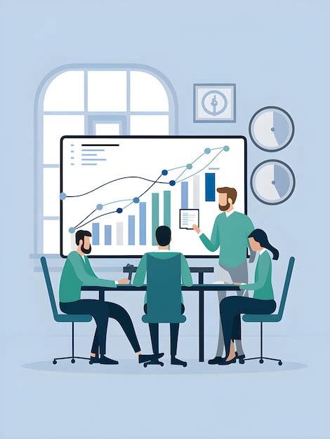 Premium Vector Business Analyst Reviewing A Financial Dashboard On A
