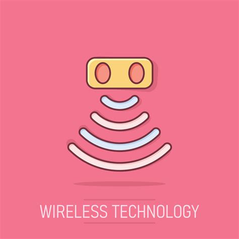 Motion Sensor Icon In Comic Style Sensor Waves Vector Cartoon