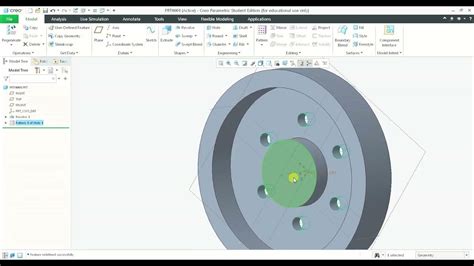 Axis Pattern Creo Parametric Youtube