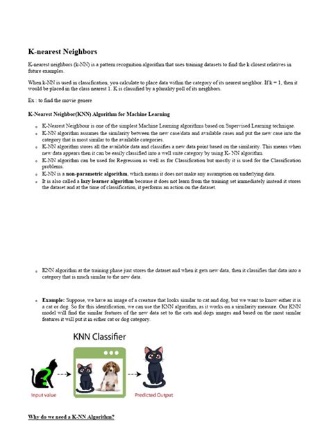 Knn Algo Pdf Learning Information Science